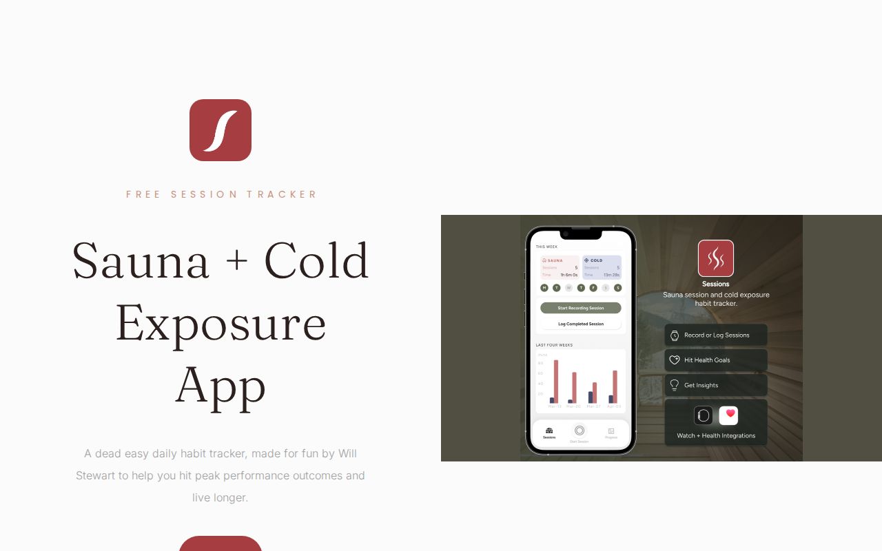 Sessions App | Sauna Session + Cold Exposure Habit Tracker